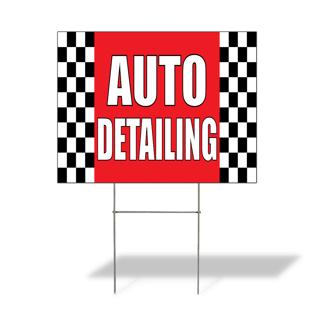 Detialing Cars Lawn Signs