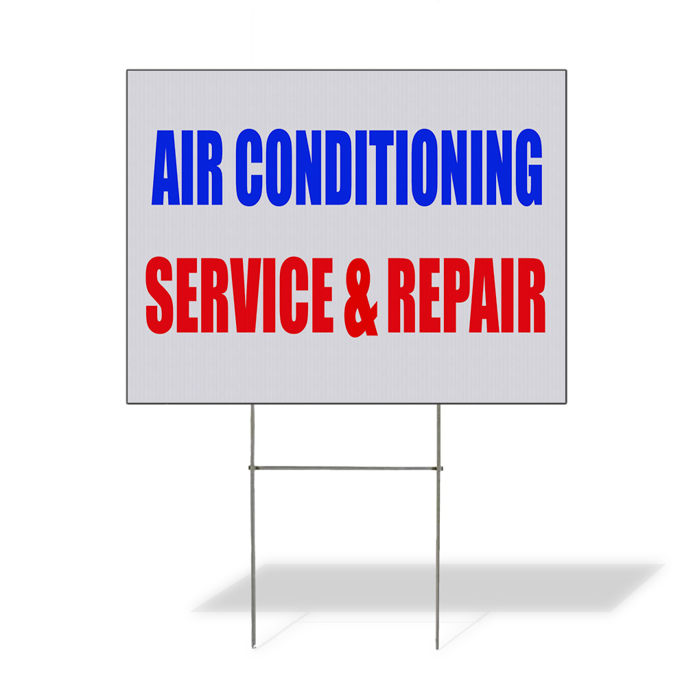 Weatherproof Yard Sign Air Conditioning Service & Repair Business Lawn ...
