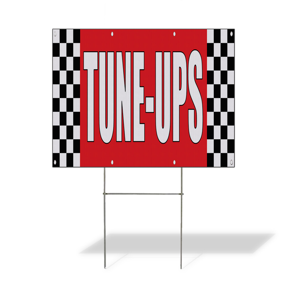 Weatherproof Yard Sign Tune-Ups Auto Body Shop Car Repair A Red Lawn ...