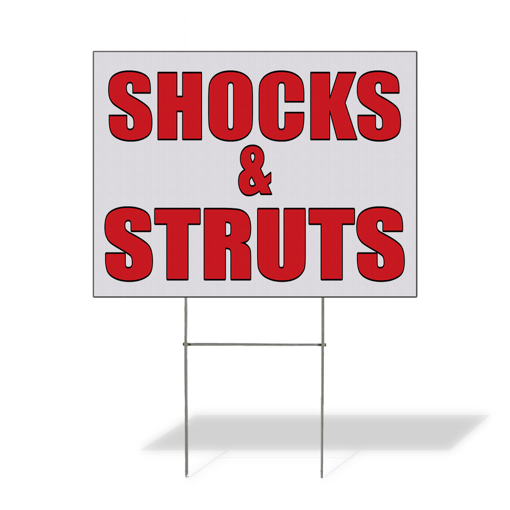 Weatherproof Yard Sign Shocks & Struts Auto Body Shop Car Repair B Lawn ...