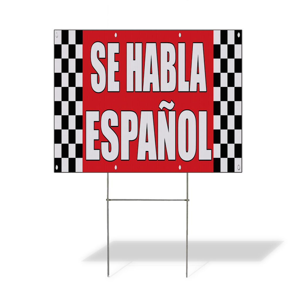 Weatherproof Yard Sign Se Habla Espanol Auto Body Shop Car Repair A ...