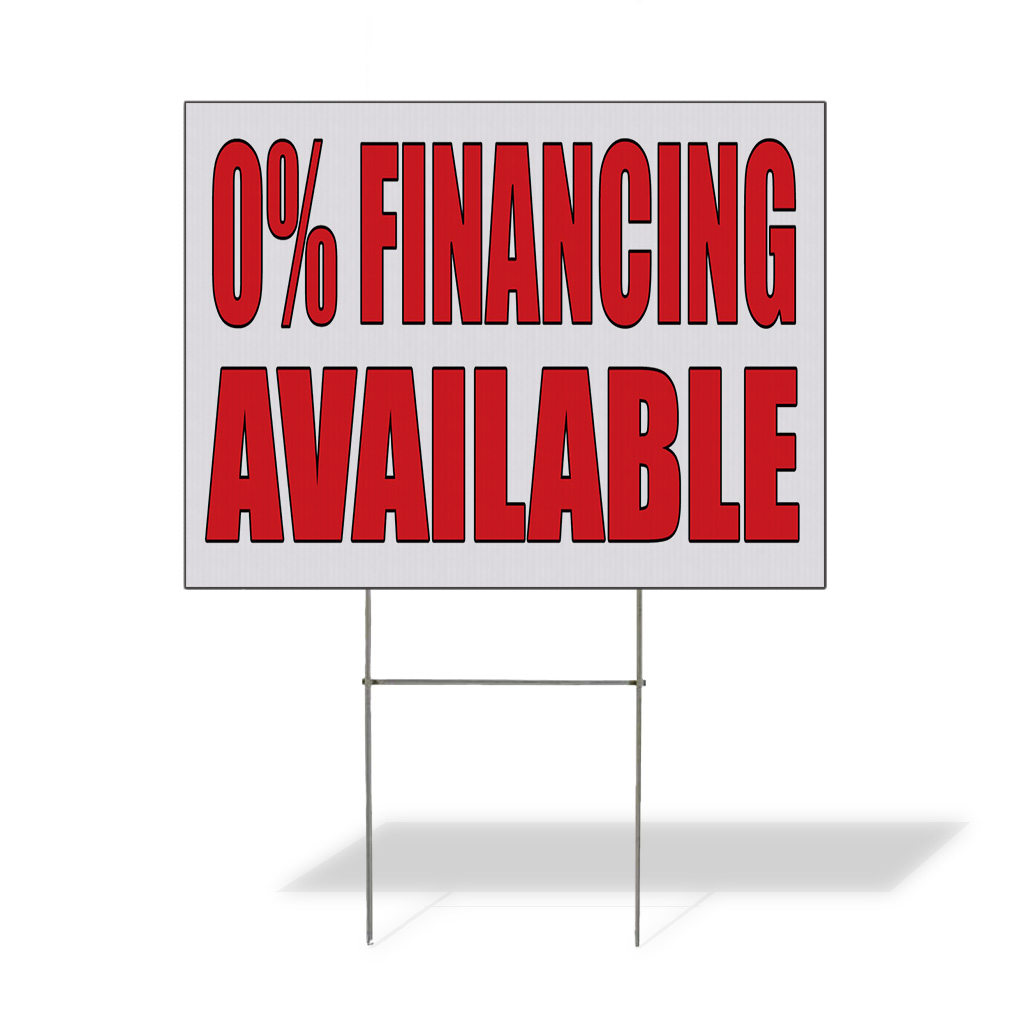 Weatherproof Yard Sign 0% Financing Available Auto Body Shop Car B Lawn ...