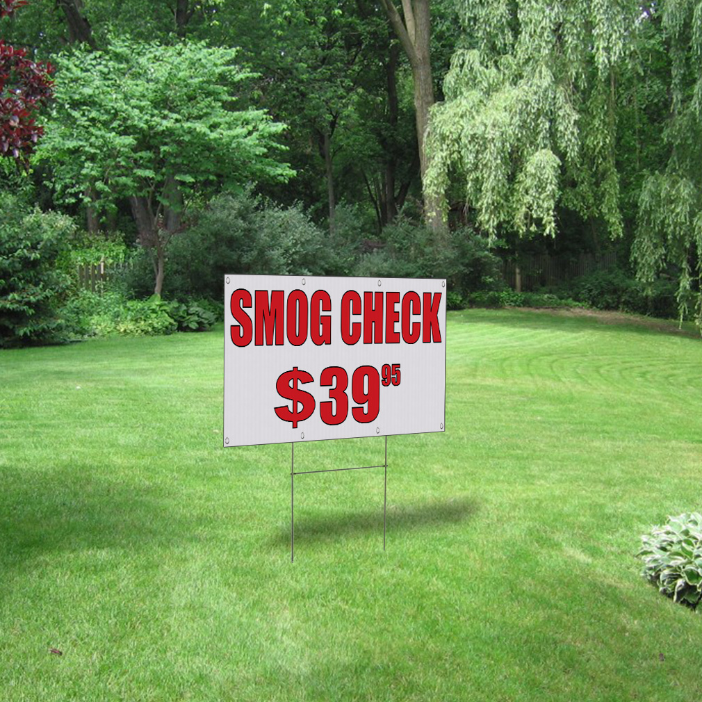 Weatherproof Yard Sign Smog Check $39.99 Auto Body Shop Car Repair B ...