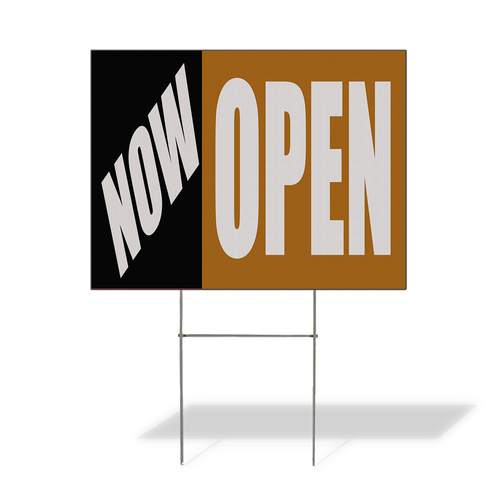 Weatherproof Yard Sign Now Open Business A Brown Lawn Garden | eBay