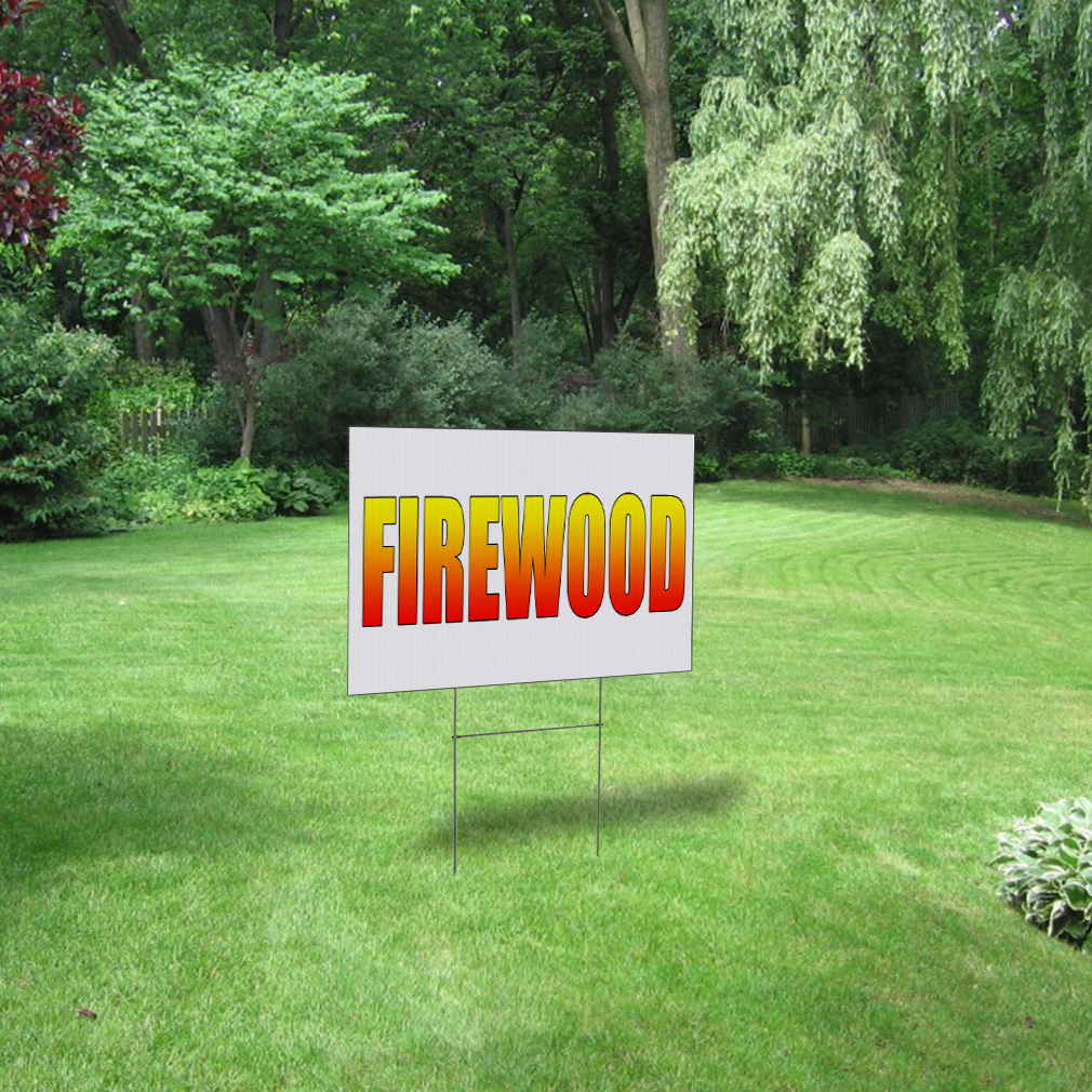 Weatherproof Yard Sign Firewood Promotion Business White Lawn Garden | eBay