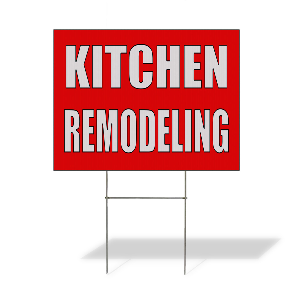 Weatherproof Yard Sign Kitchen Remodeling Red Home Lawn Garden Handyman ...