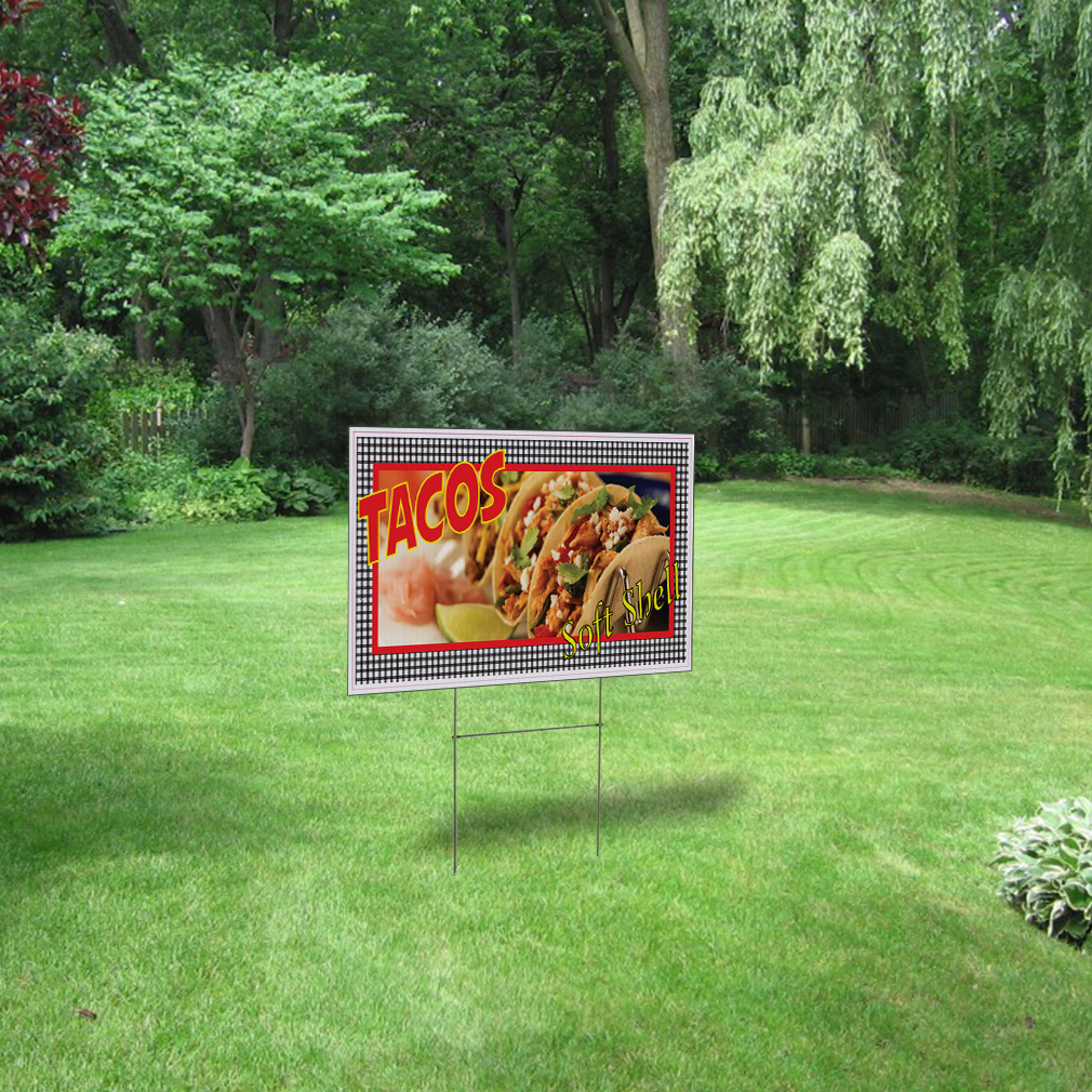 Weatherproof Yard Sign Tacos Restaurant Cafe Bar A White Lawn Garden | eBay