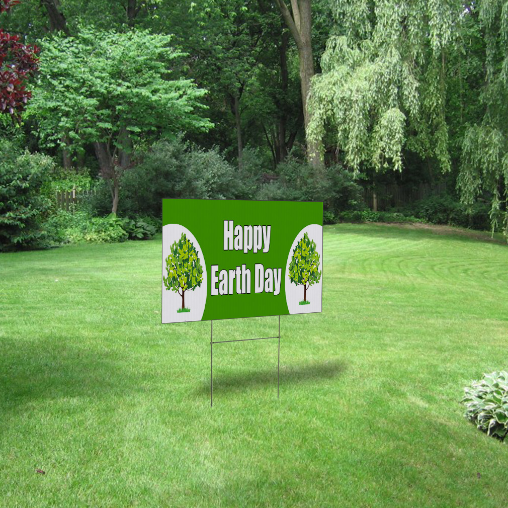 Weatherproof Yard Sign Happy Earth Day Green Lawn Garden Holidays | eBay