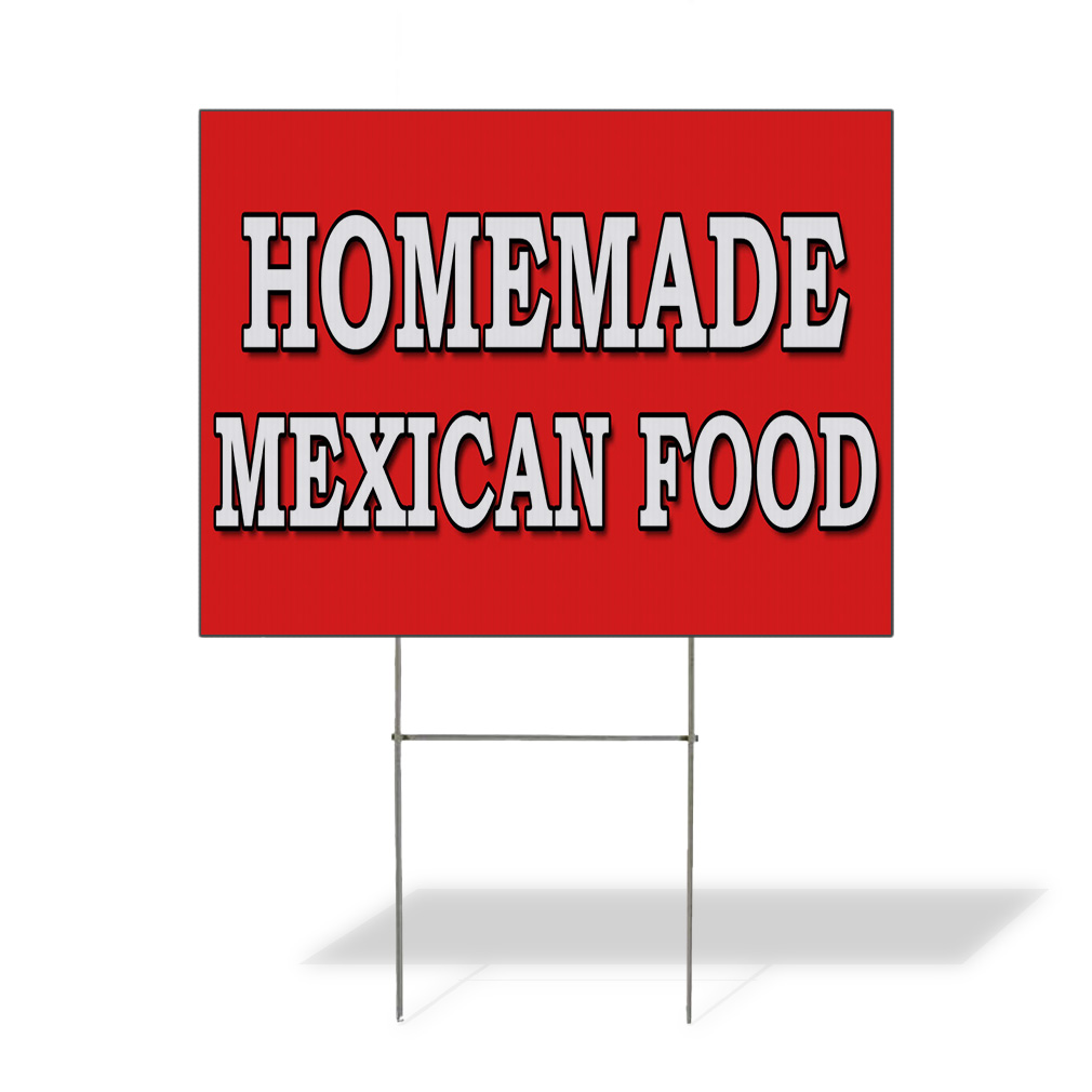 Weatherproof Yard Sign Homemade Mexican Food Fair Restaurant Red Lawn ...