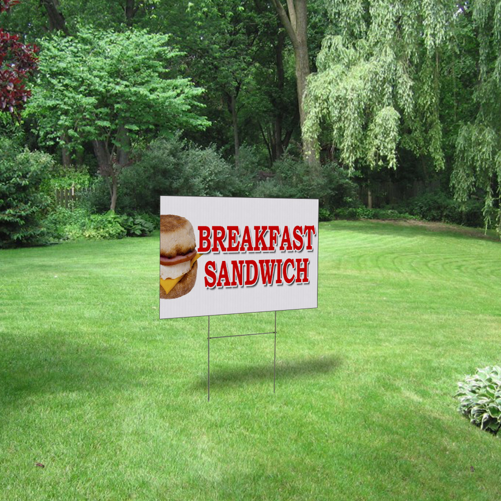 Weatherproof Yard Sign Breakfast Sandwich Food Fair Truck Restaurant ...