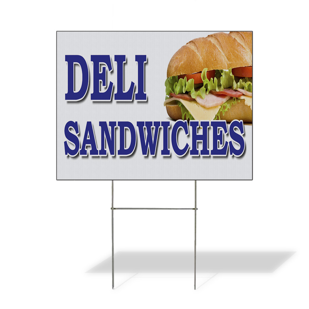 Weatherproof Yard Sign Deli Sandwiches Food Fair Truck Restaurant Lawn ...