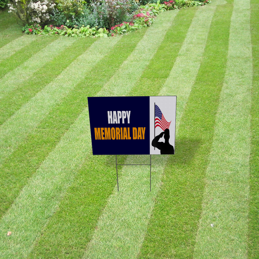 Weatherproof Yard Sign Happy Memorial Day Orange Lawn Garden | eBay