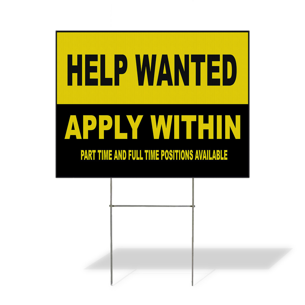 Weatherproof Yard Sign Help Wanted Apply Within Business Lawn Garden | eBay