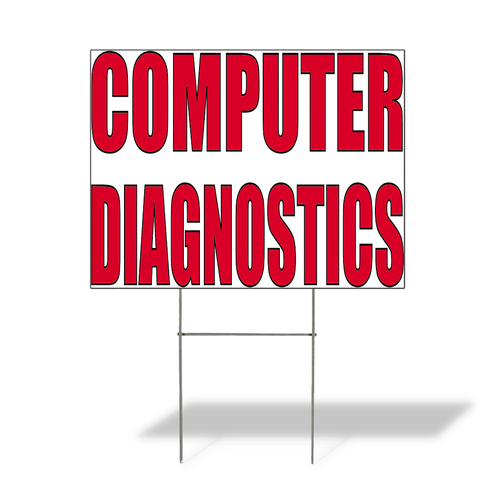 Weatherproof Yard Sign Computer Diagnostics Advertising Printing Lawn ...