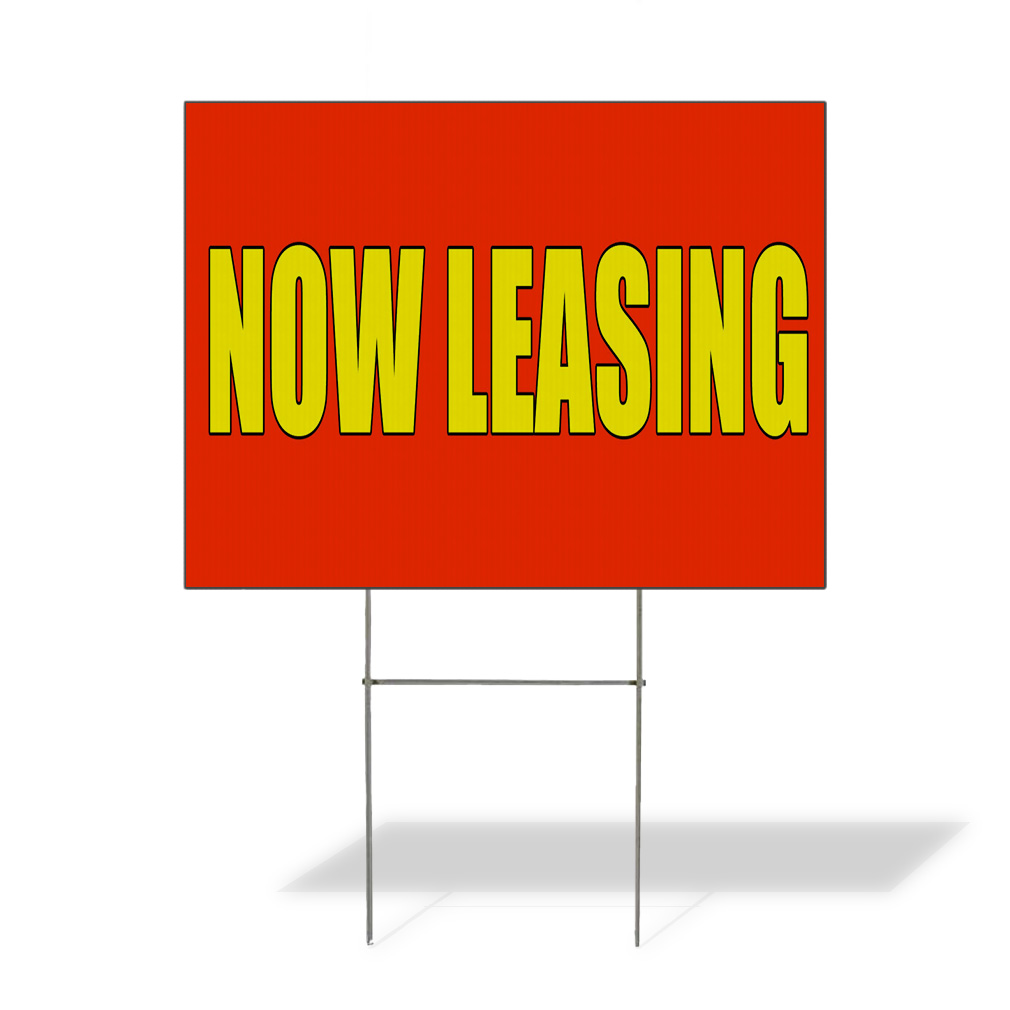 Weatherproof Yard Sign Now Leasing Promotion Business Red Lawn Garden ...