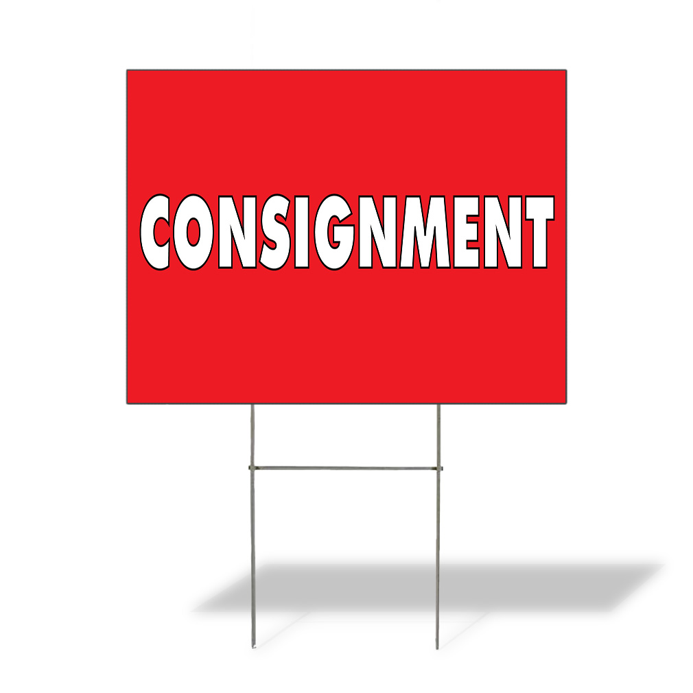 Weatherproof Yard Sign Consignment Outdoor Advertising Printing Red ...