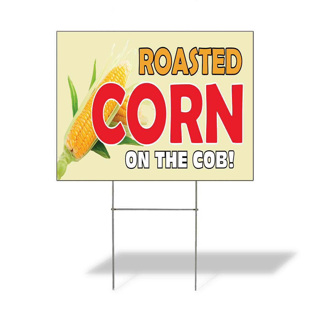 Weatherproof Yard Sign Roasted Corn on The Cob! B Red Lawn Garden Bbq ...