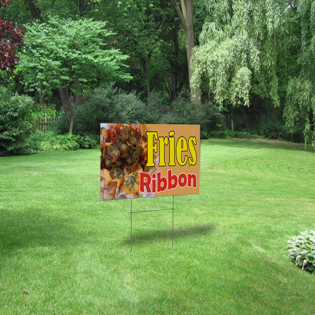 Weatherproof Yard Sign Fries Ribbon Outdoor Advertising Printing Lawn ...
