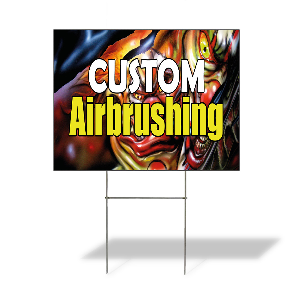 Weatherproof Yard Sign Custom Airbrushing Advertising Printing White ...