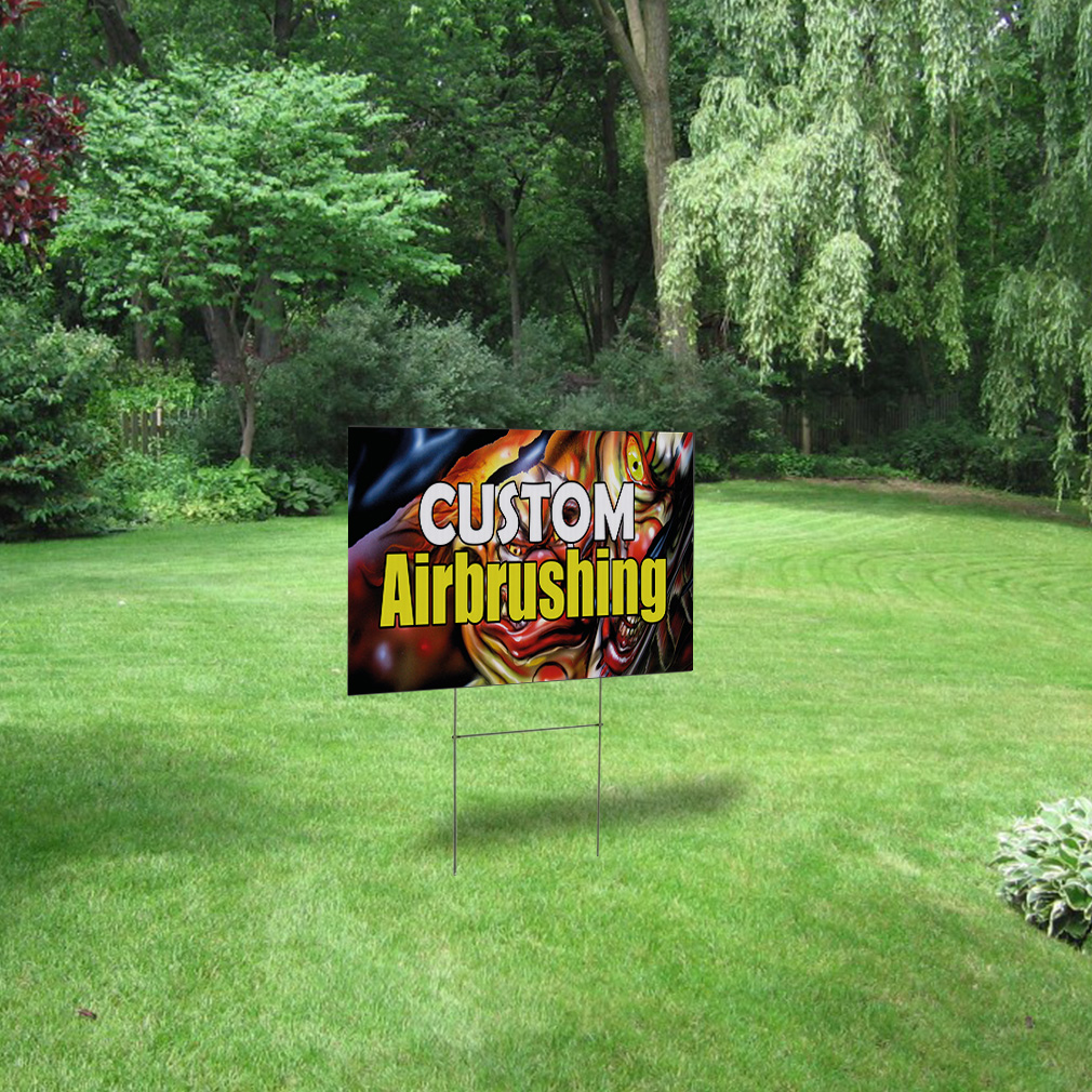 Weatherproof Yard Sign Custom Airbrushing Advertising Printing White ...