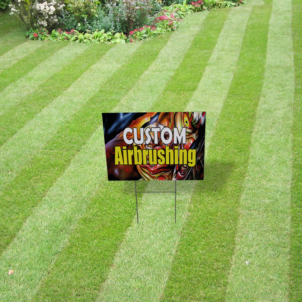 Weatherproof Yard Sign Custom Airbrushing Advertising Printing White ...