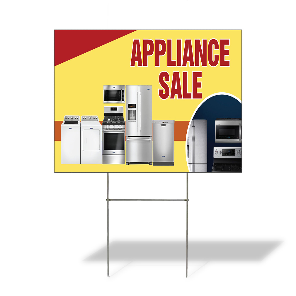 Weatherproof Yard Sign Appliance Sale Advertising Printing B Red Lawn ...