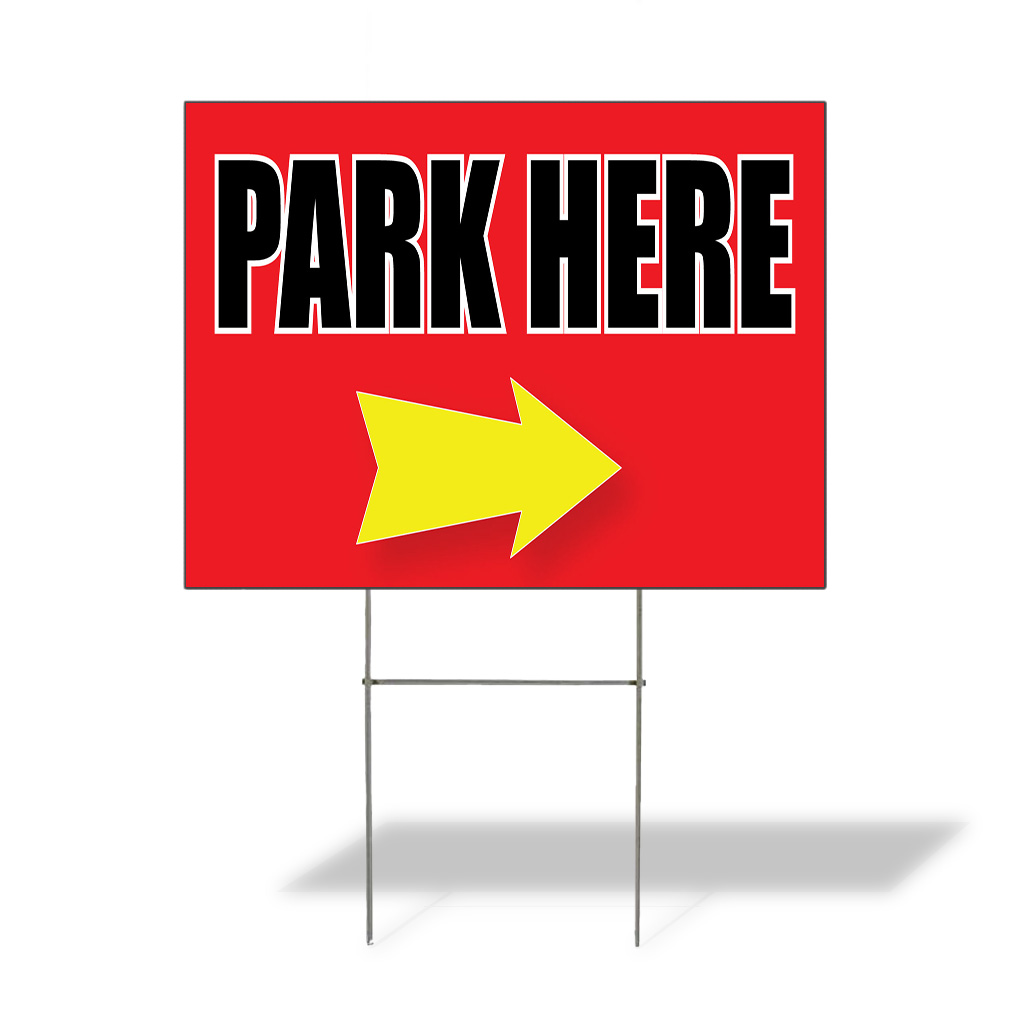 Weatherproof Yard Sign Park Here Outdoor Advertising Printing A Grey ...
