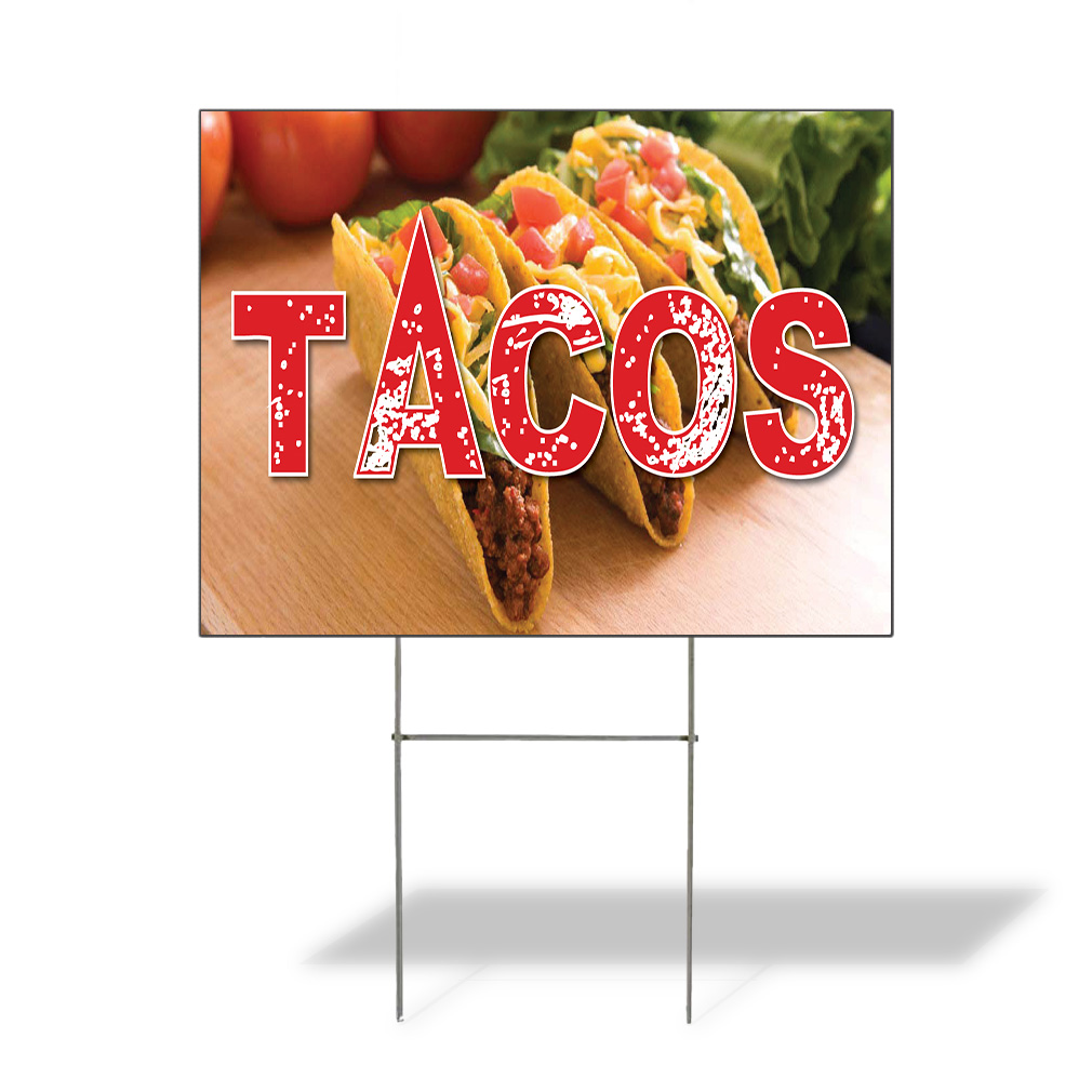 Weatherproof Yard Sign Tacos Outdoor Advertising Printing D Red Lawn ...