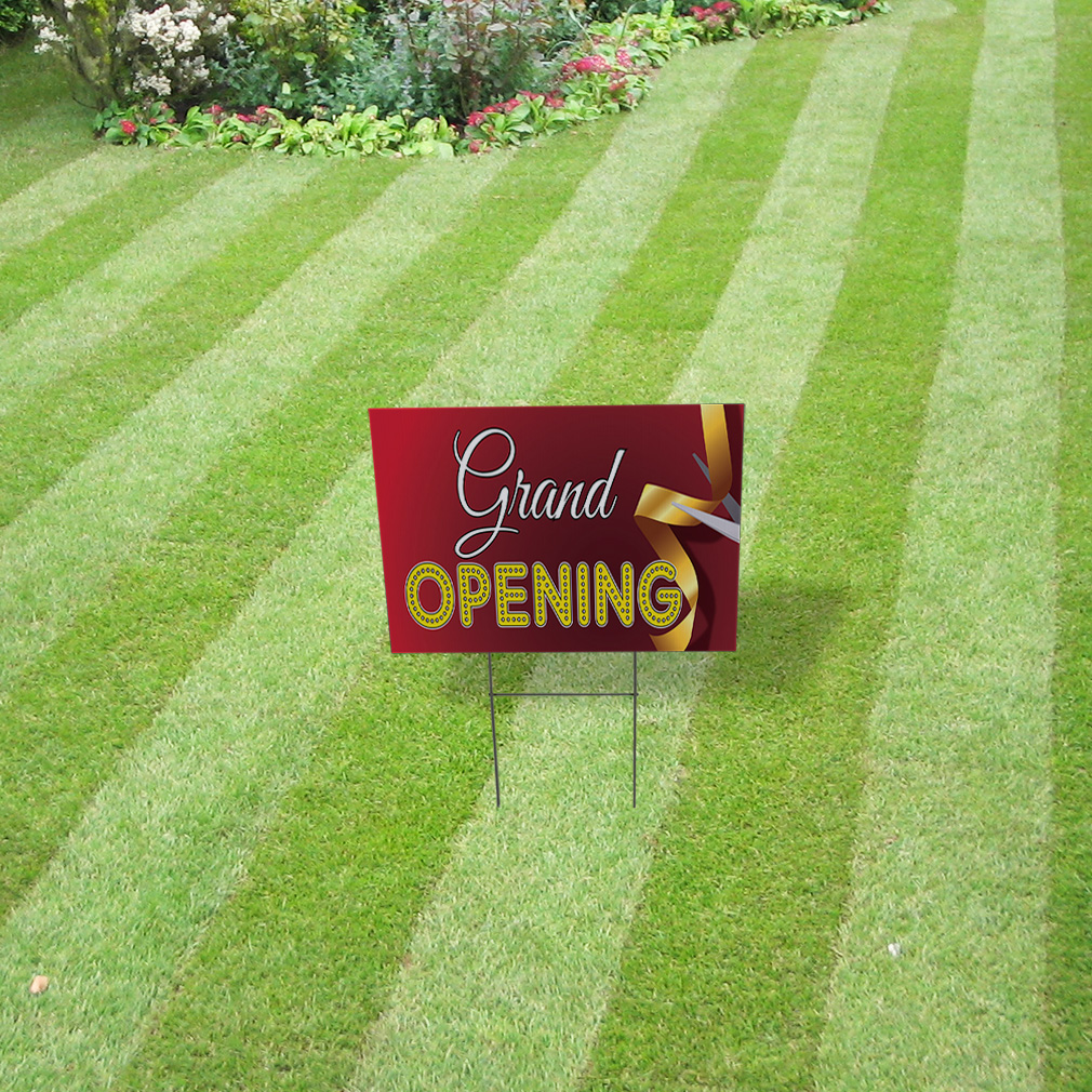 Weatherproof Yard Sign Grand Opening Outdoor Advertising Printing An ...