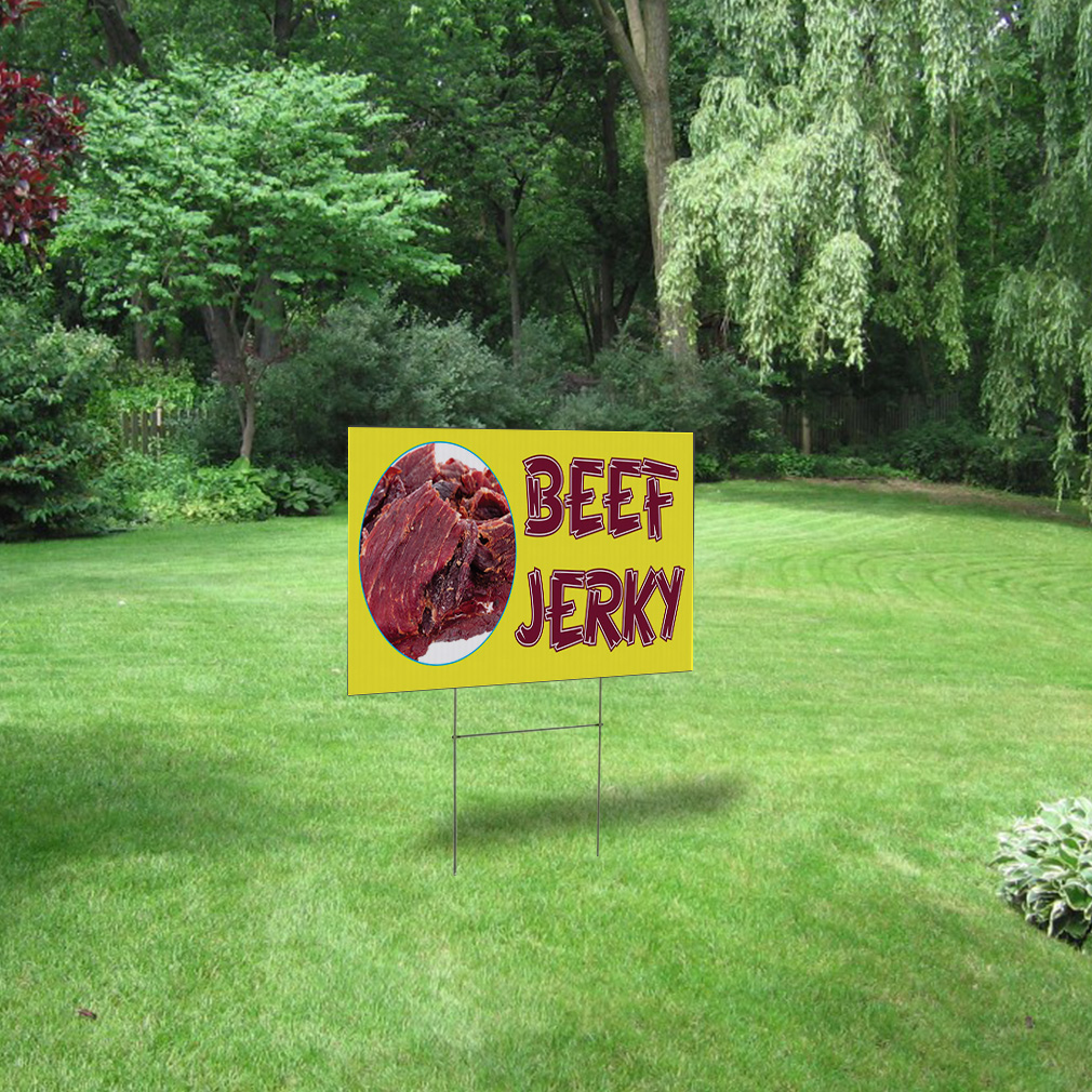 Weatherproof Yard Sign Beef Jerky Outdoor Advertising Printing Lawn ...
