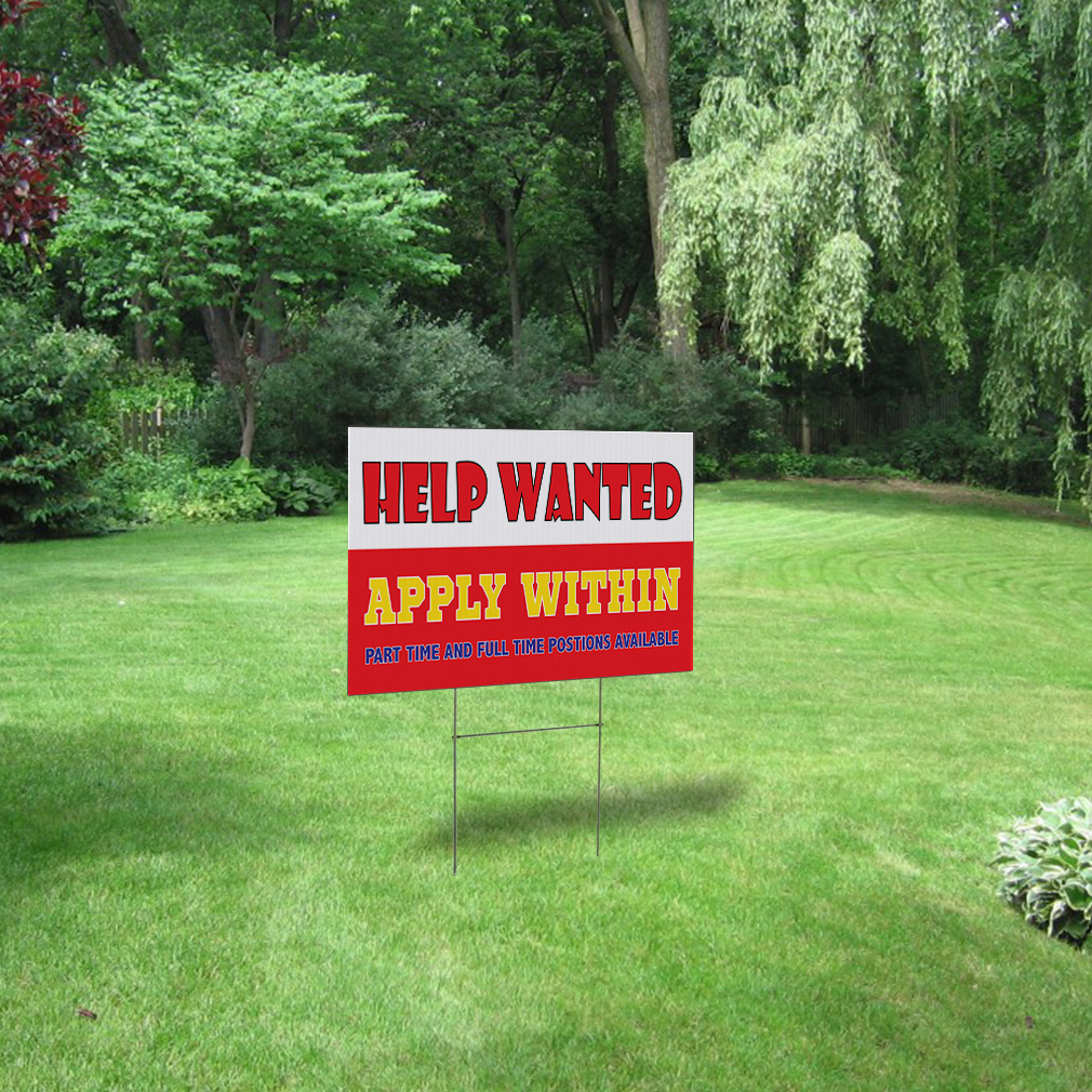 Weatherproof Yard Sign Help Wanted - Part Time and Full Red Lawn Garden ...