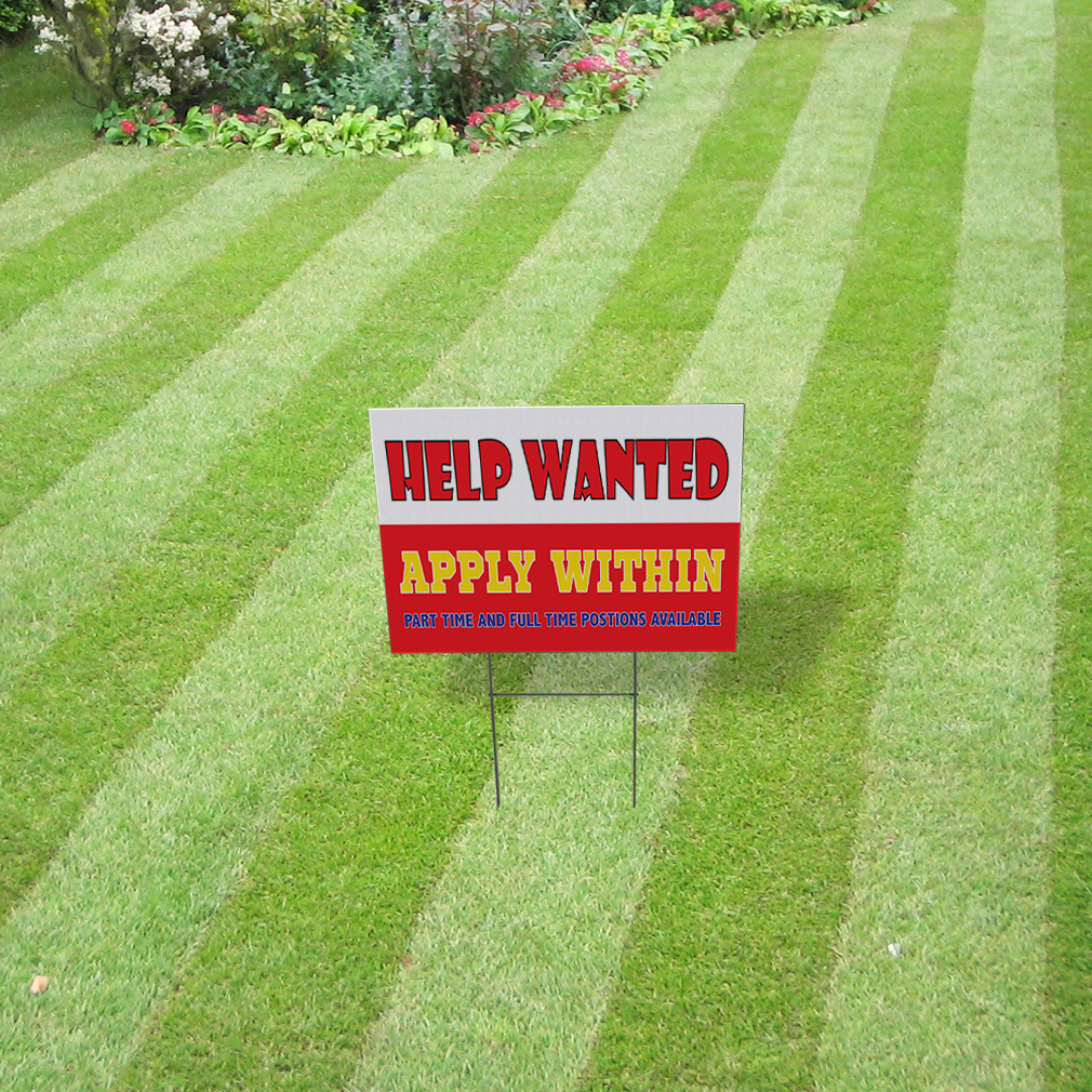 Weatherproof Yard Sign Help Wanted - Part Time and Full Red Lawn Garden ...
