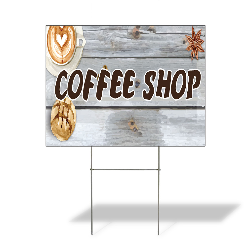 Weatherproof Yard Sign Coffee Shop B Outdoor Advertising Printing Lawn ...