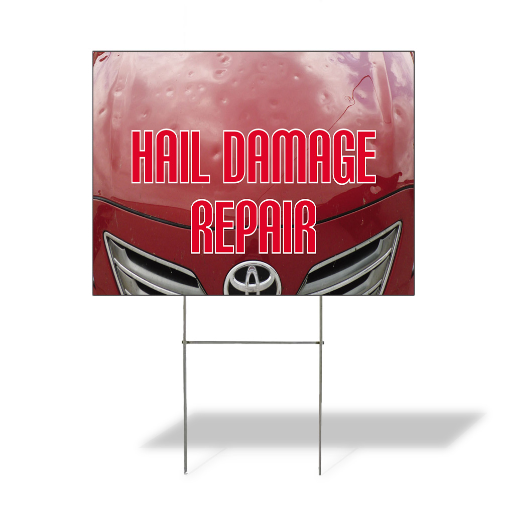 Weatherproof Yard Sign Hail Damage Repair A Advertising Printing Lawn ...