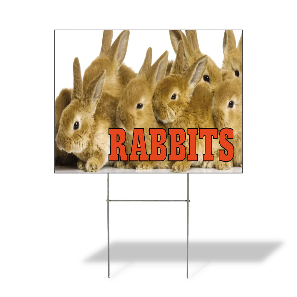 Weatherproof Yard Sign Rabbits Outdoor Advertising Printing Lawn Garden ...