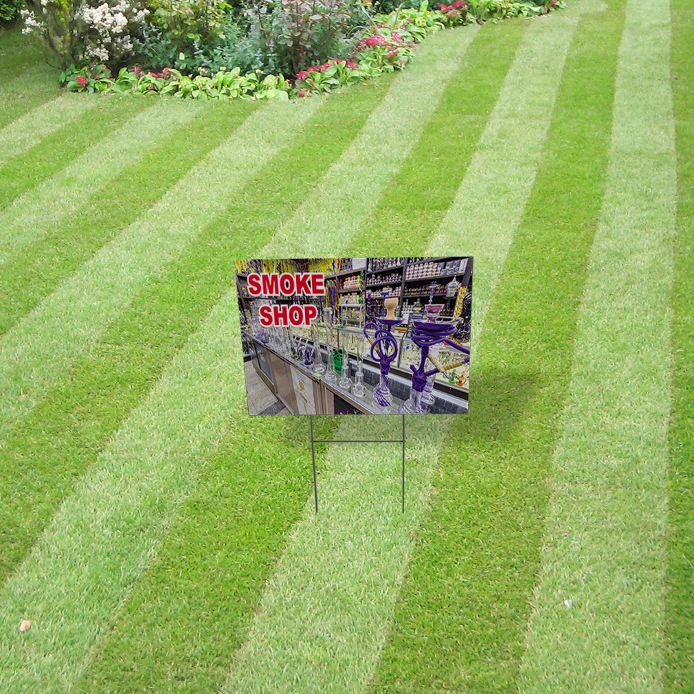 Weatherproof Yard Sign Smoke Shop Outdoor Advertising Printing H Lawn ...