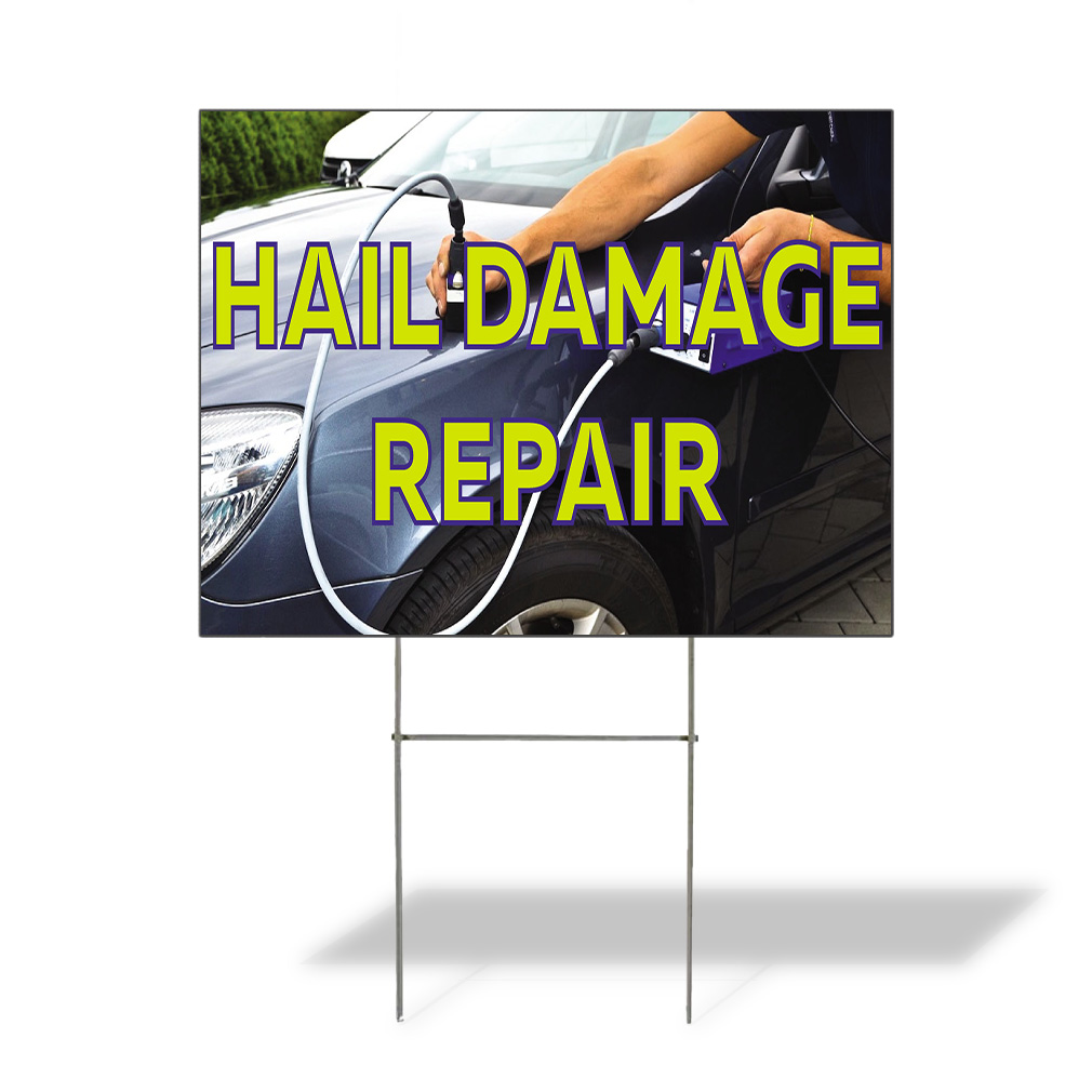 Weatherproof Yard Sign Hail Damage Repair Advertising Printing B Lawn ...