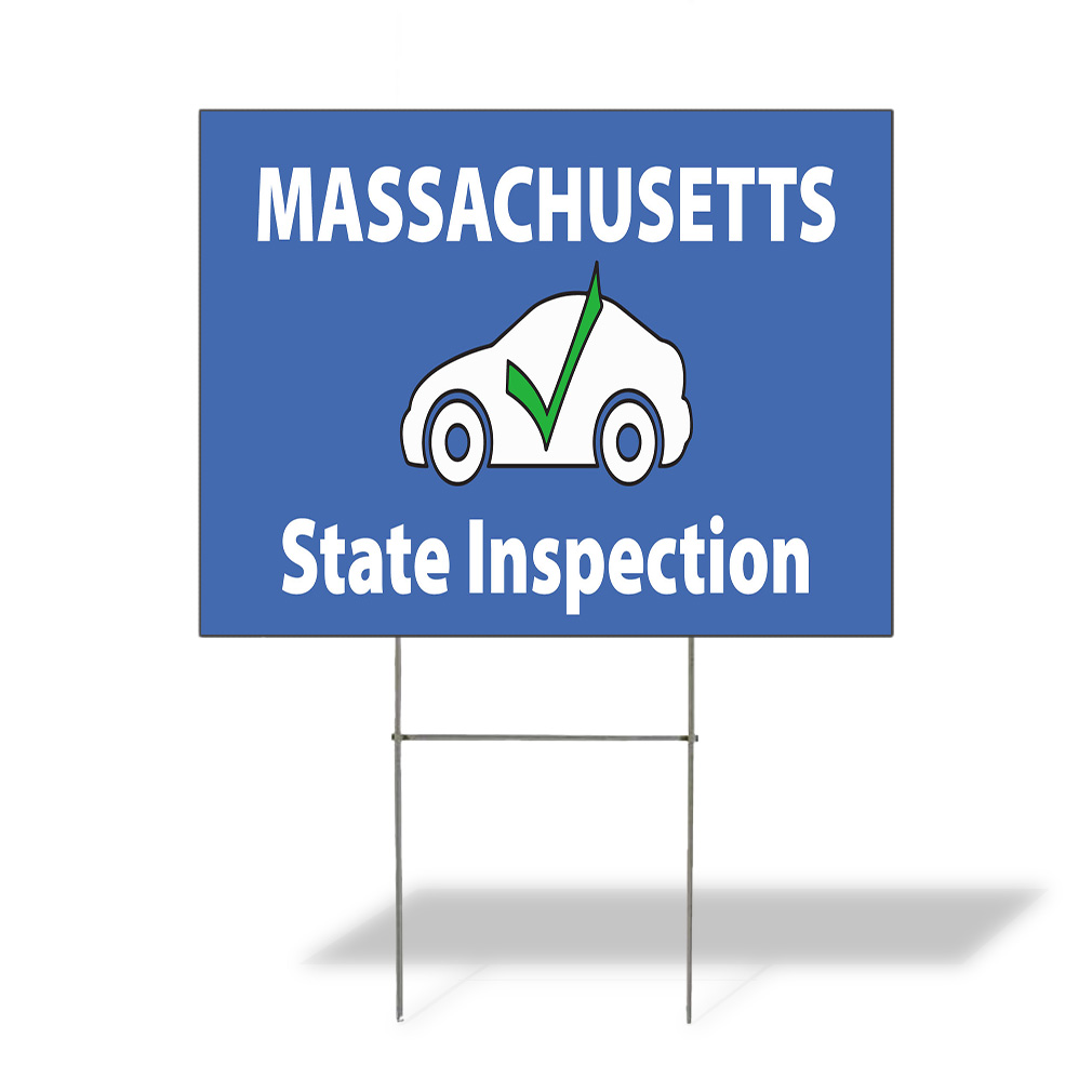 Weatherproof Yard Sign Massachusetts State Inspection Blue Lawn Garden ...
