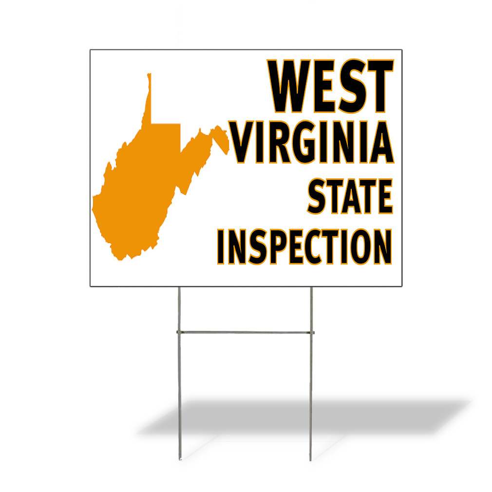 Weatherproof Yard Sign West Virginia State Inspection White Lawn Garden ...