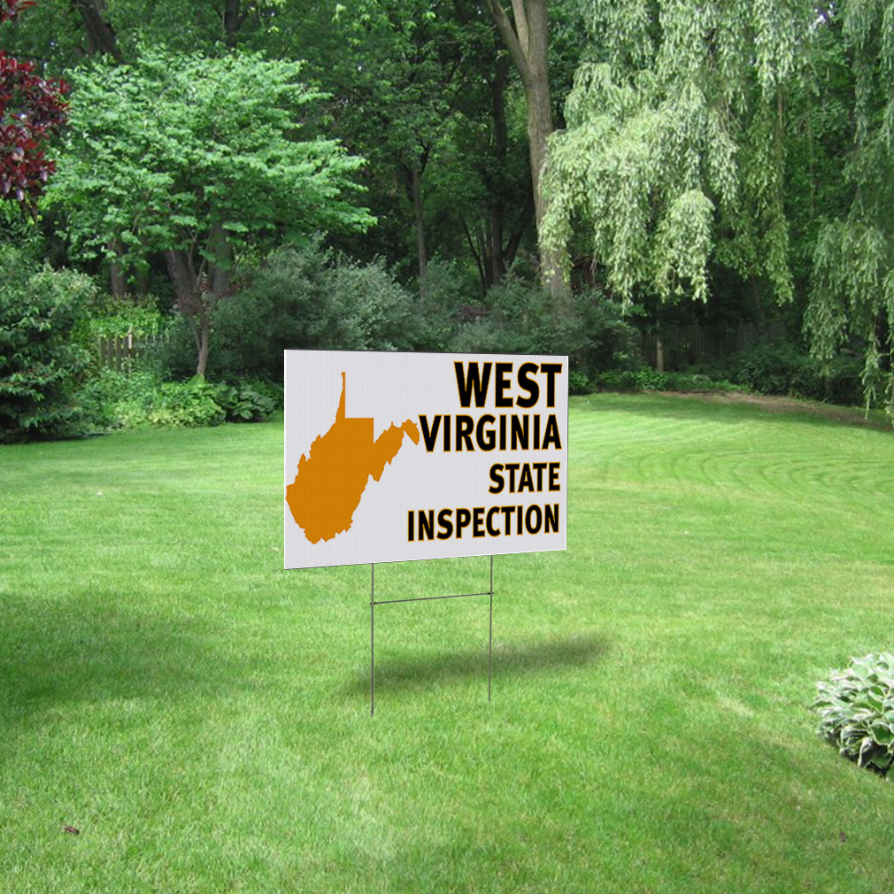 Weatherproof Yard Sign West Virginia State Inspection White Lawn Garden ...