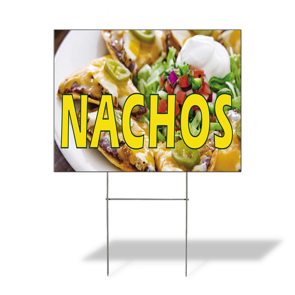 Weatherproof Yard Sign Nachos Outdoor Advertising Printing F White Lawn ...