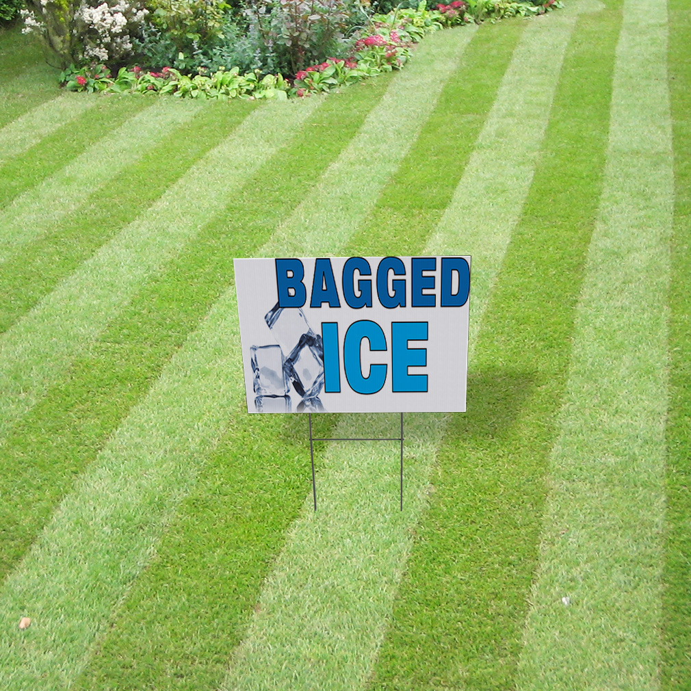 Weatherproof Yard Sign Bagged Ice Outdoor Advertising Printing Lawn ...
