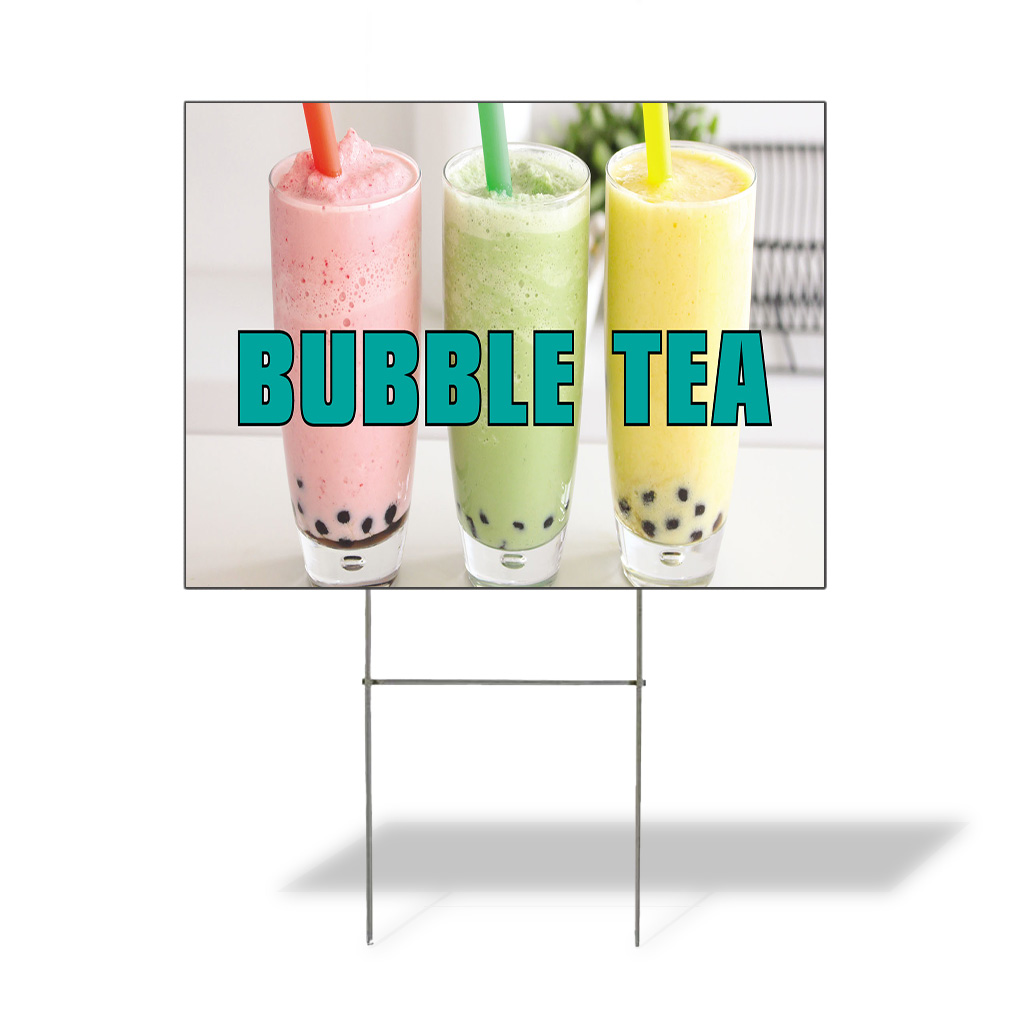 Weatherproof Yard Sign Bubble Tea Outdoor Advertising Printing B Lawn ...
