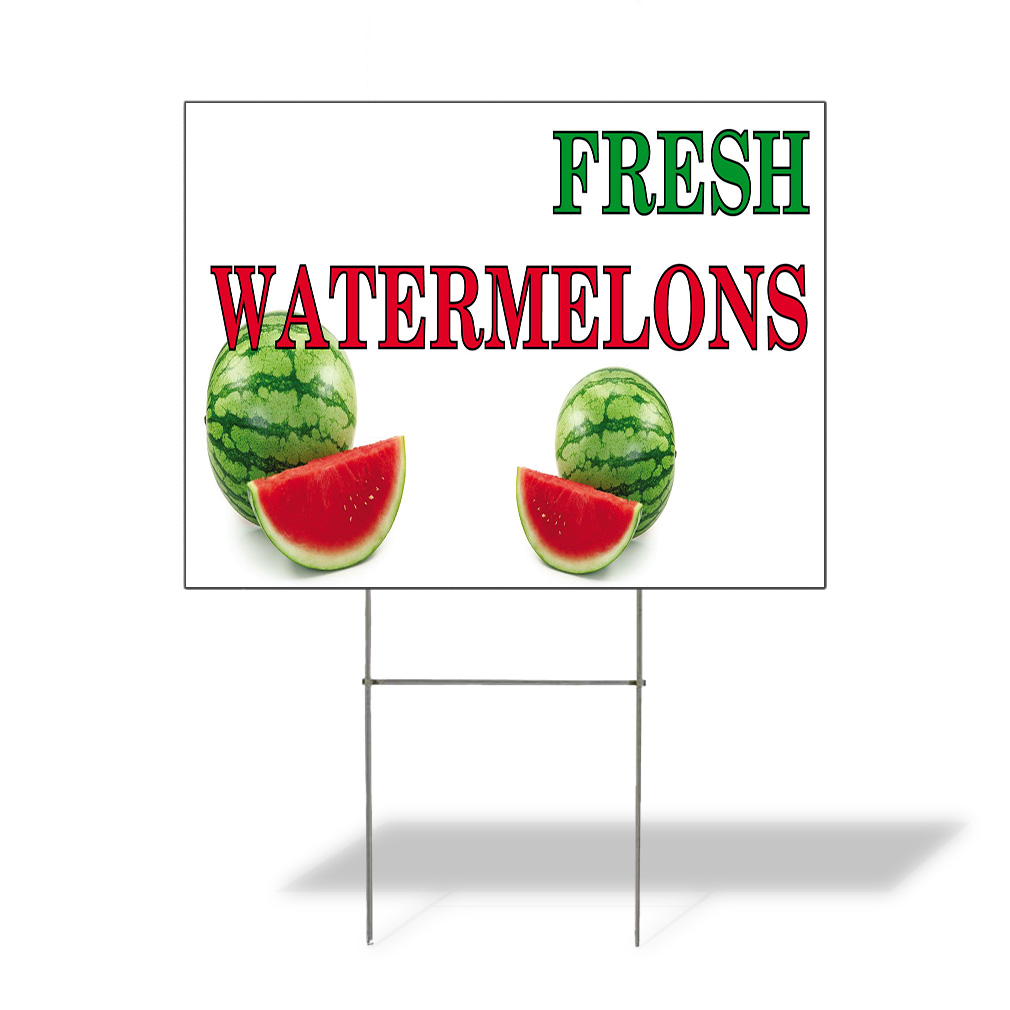 Weatherproof Yard Sign Fresh Watermelons Advertising Printing G Lawn ...