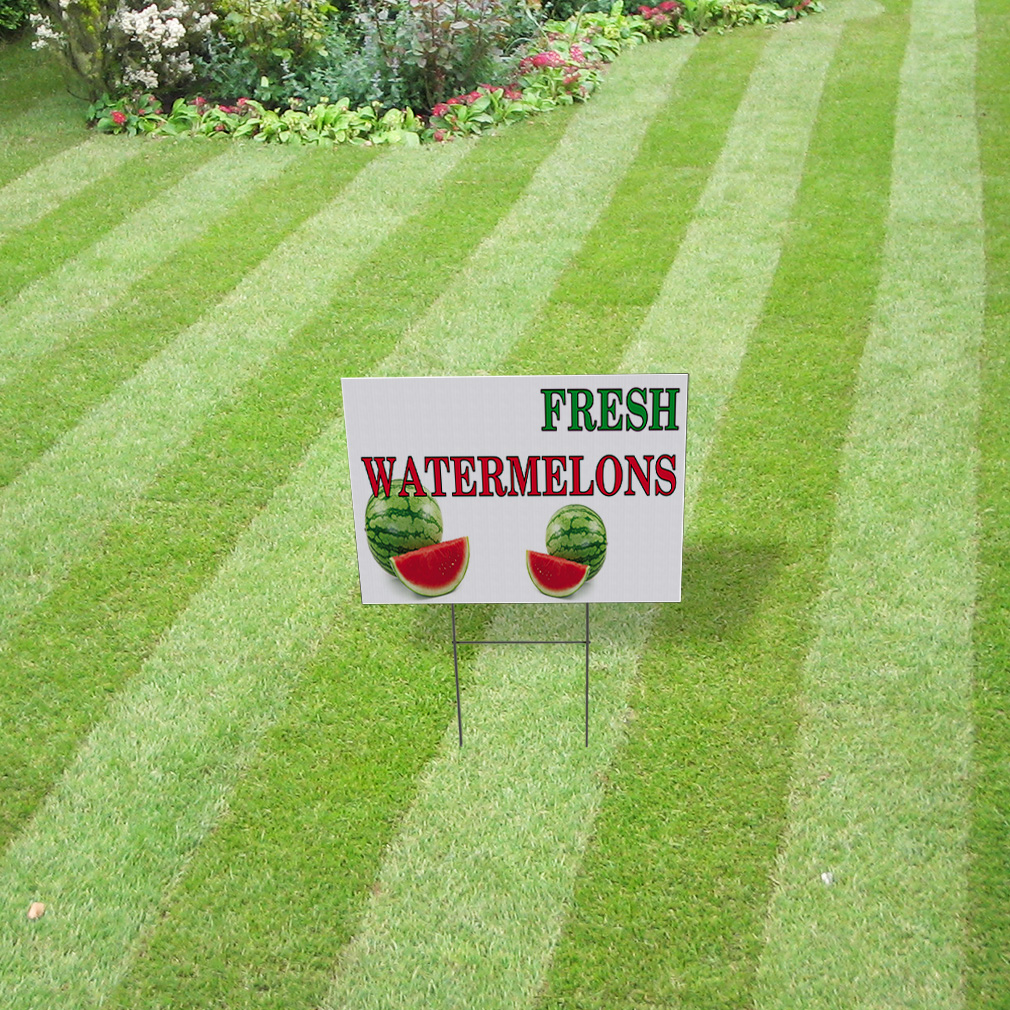 Weatherproof Yard Sign Fresh Watermelons Advertising Printing G Lawn ...
