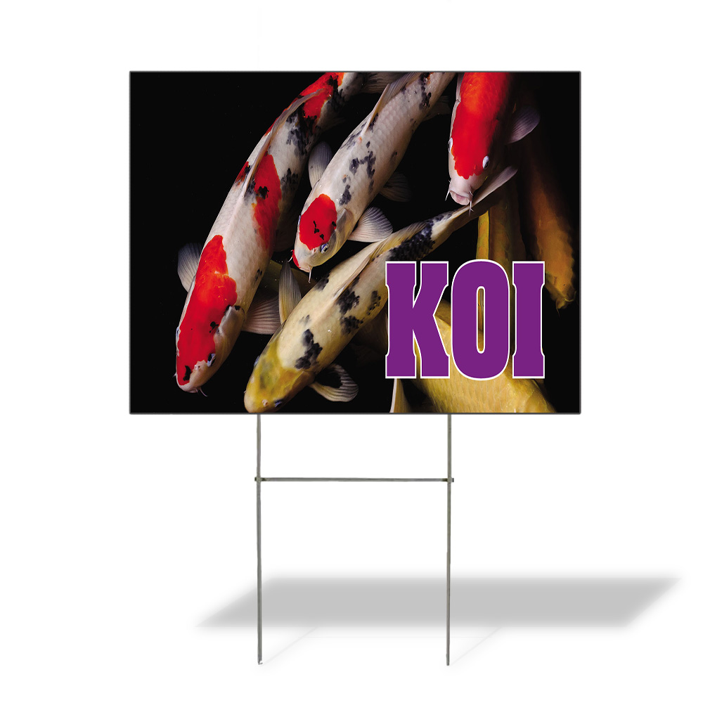 Weatherproof Yard Sign Koi Outdoor Advertising Printing Black Lawn ...