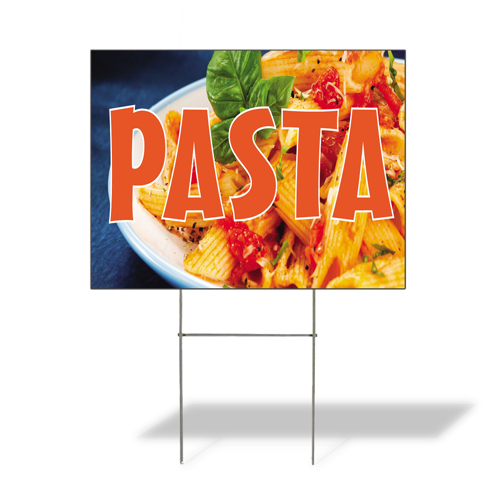 Weatherproof Yard Sign Pasta Outdoor Advertising Printing A Yellow Lawn ...