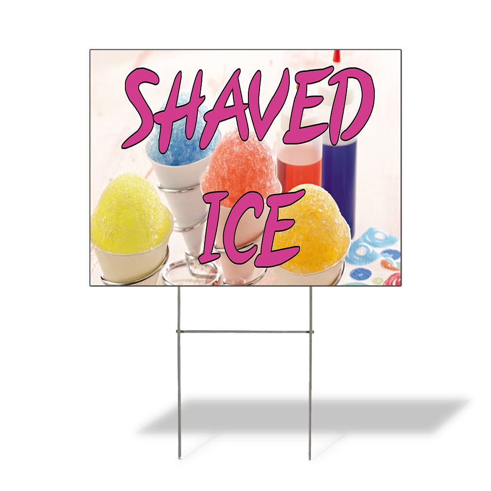 Weatherproof Yard Sign Shaved Ice Outdoor Advertising Printing M Lawn ...