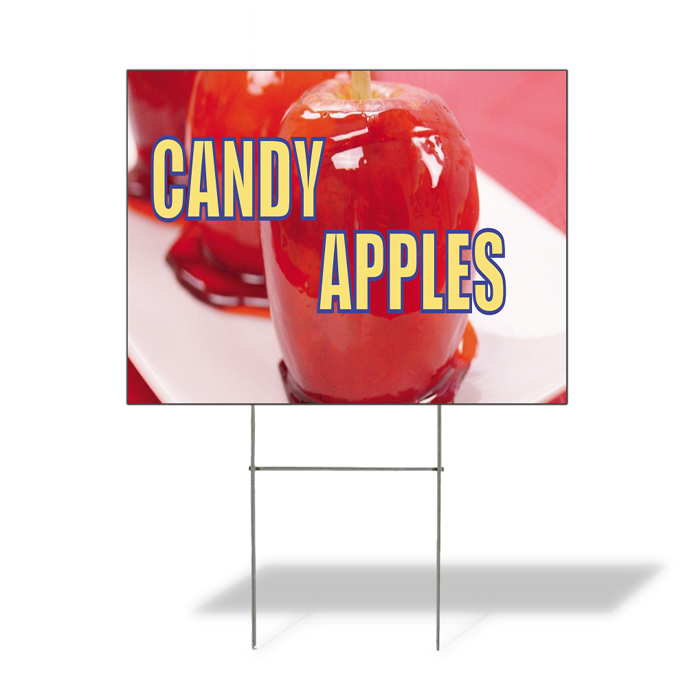 Weatherproof Yard Sign Candy Apples Outdoor Advertising Printing G Lawn ...