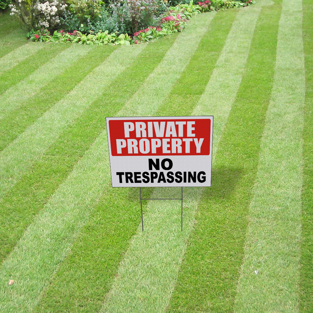 Weatherproof Yard Sign Private Property No Trespassing Lawn Garden | eBay